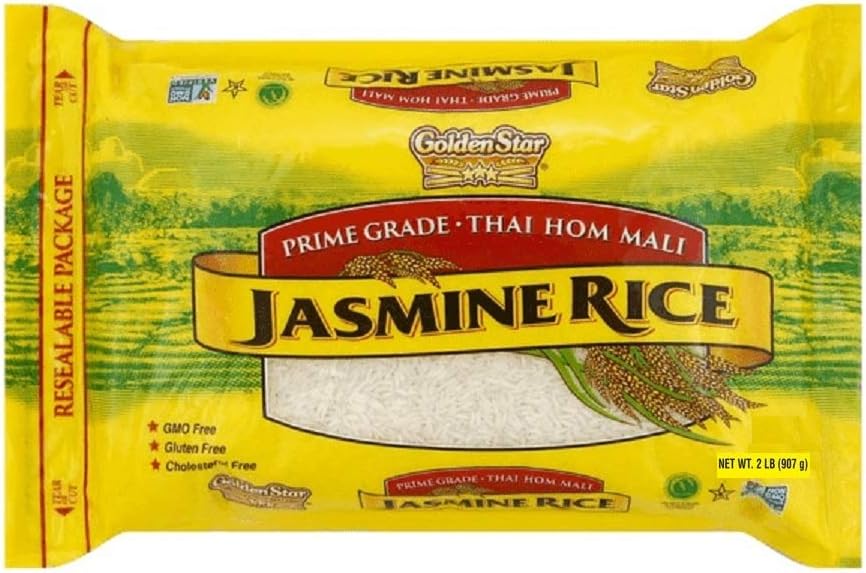 Amazon.com : Golden Star Prime Grade Long Grain Fragrant Jasmine Rice ...