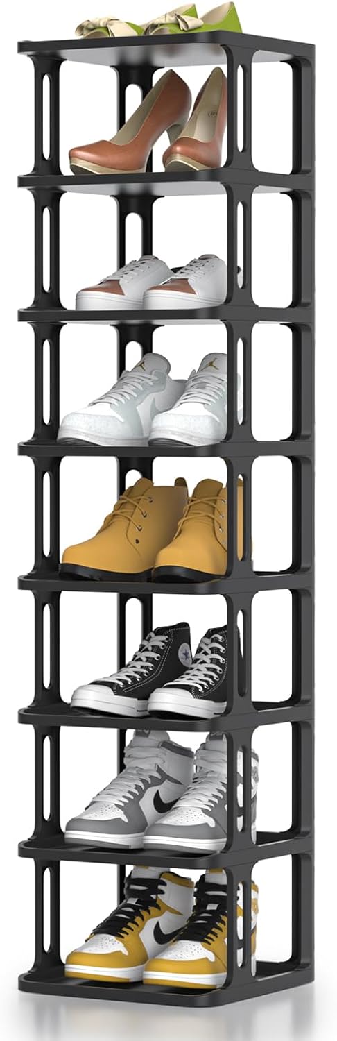 Tall Shoe Rack Front Door Entrance, Free Standing Narrow Shoe Rack ...