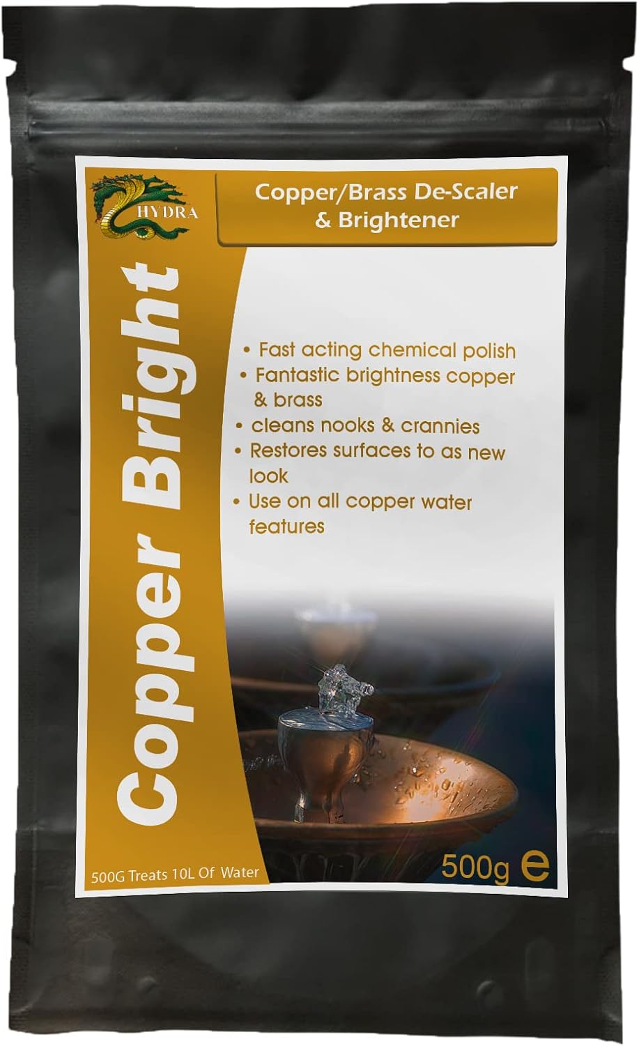 HYDRA Water Fountain Cleaner COPPER BRIGHT-500g treats UpTo 10 litres ...