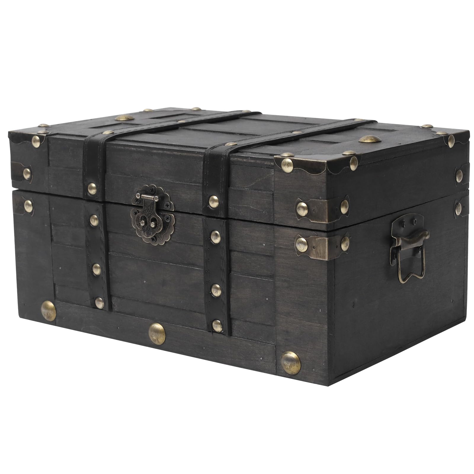 Amazon.com: DECOR4SEASON Vintage Wooden Treasure Chest - Decorative ...