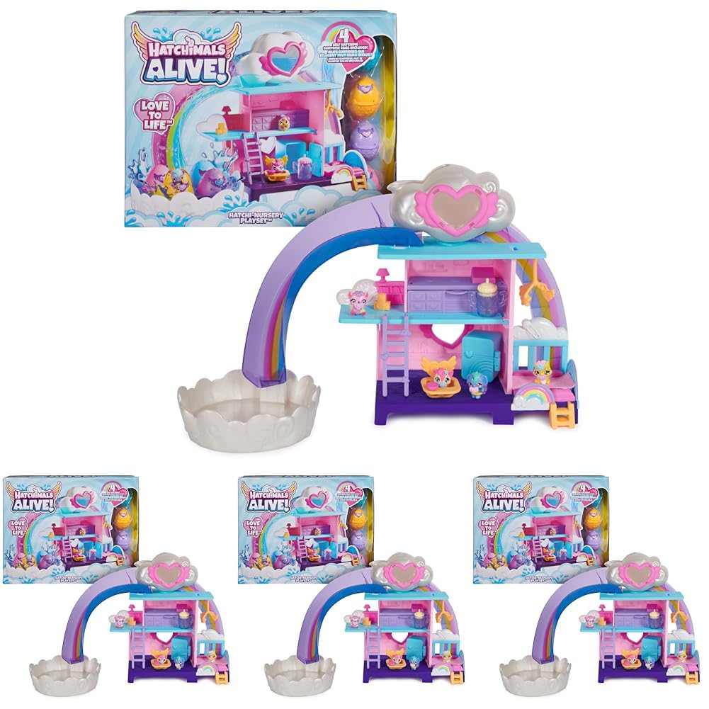 Amazon.com: Hatchimals Alive, Hatchi-Nursery Playset Toy with 4 Mini ...