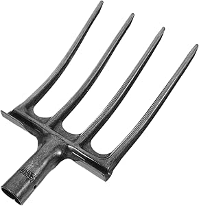 Amazon.com : Toyvian Sturdy Steel Fork Replacement Head 4-Tine Tiller ...