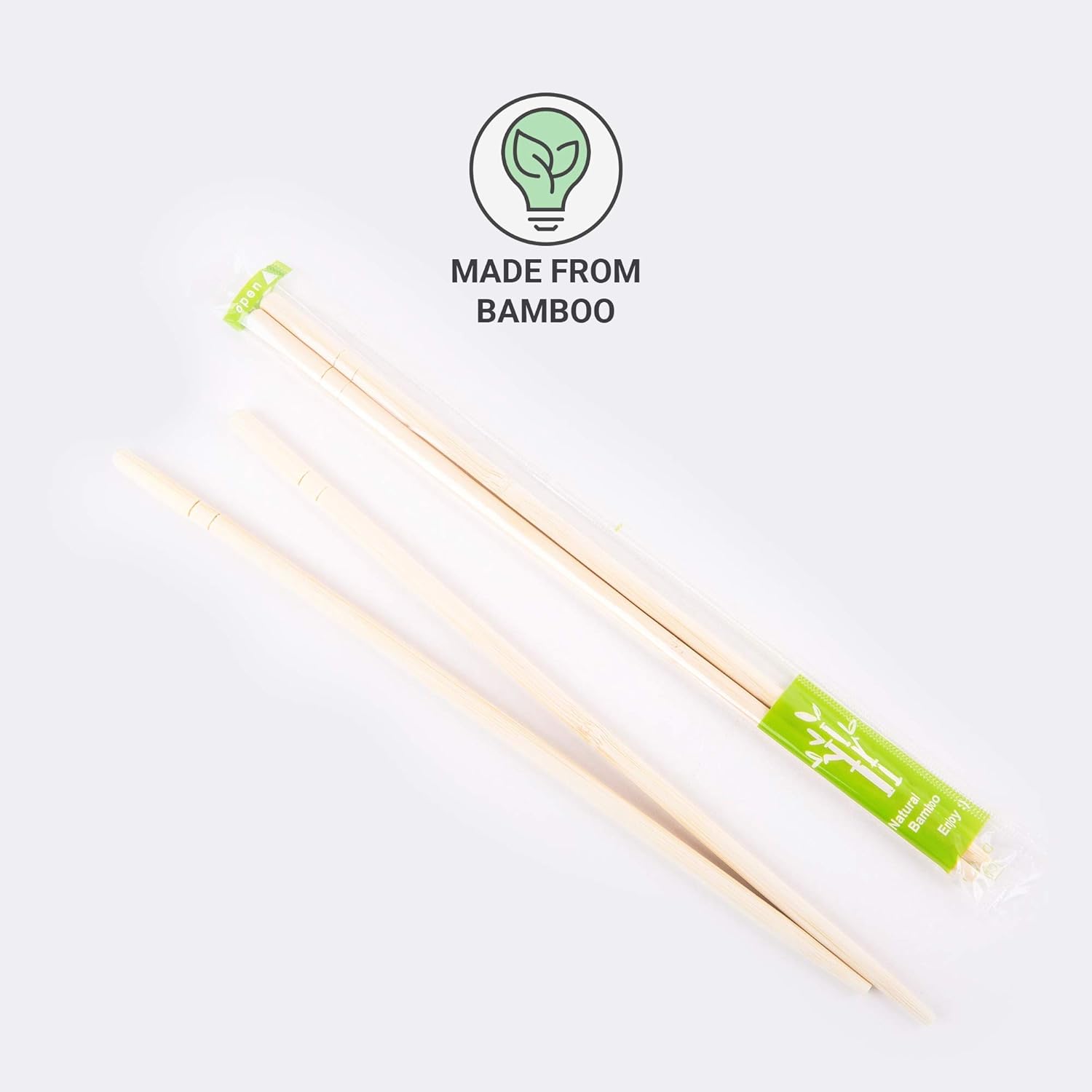 (Pack of 25 pairs) Individually Wrapped Disposable Bamboo Wooden ...