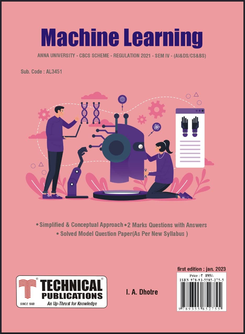 Buy Machine Learning for BE Anna University R21CBCS (IV - AI&DS / CS&BS ...