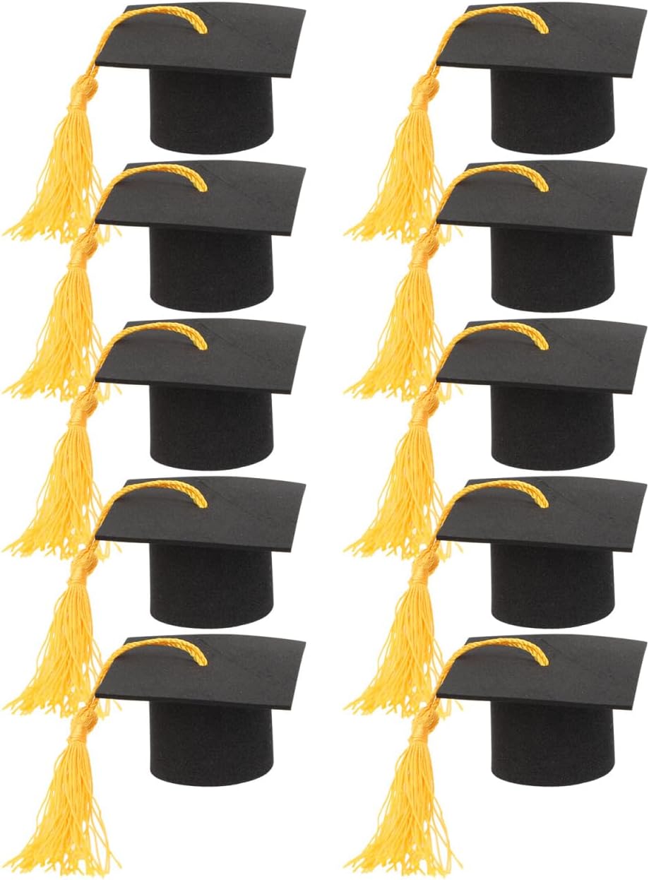 Amazon.com: PRETYZOOM 10pcs Mini Graduation Cap with Tassel, Small ...