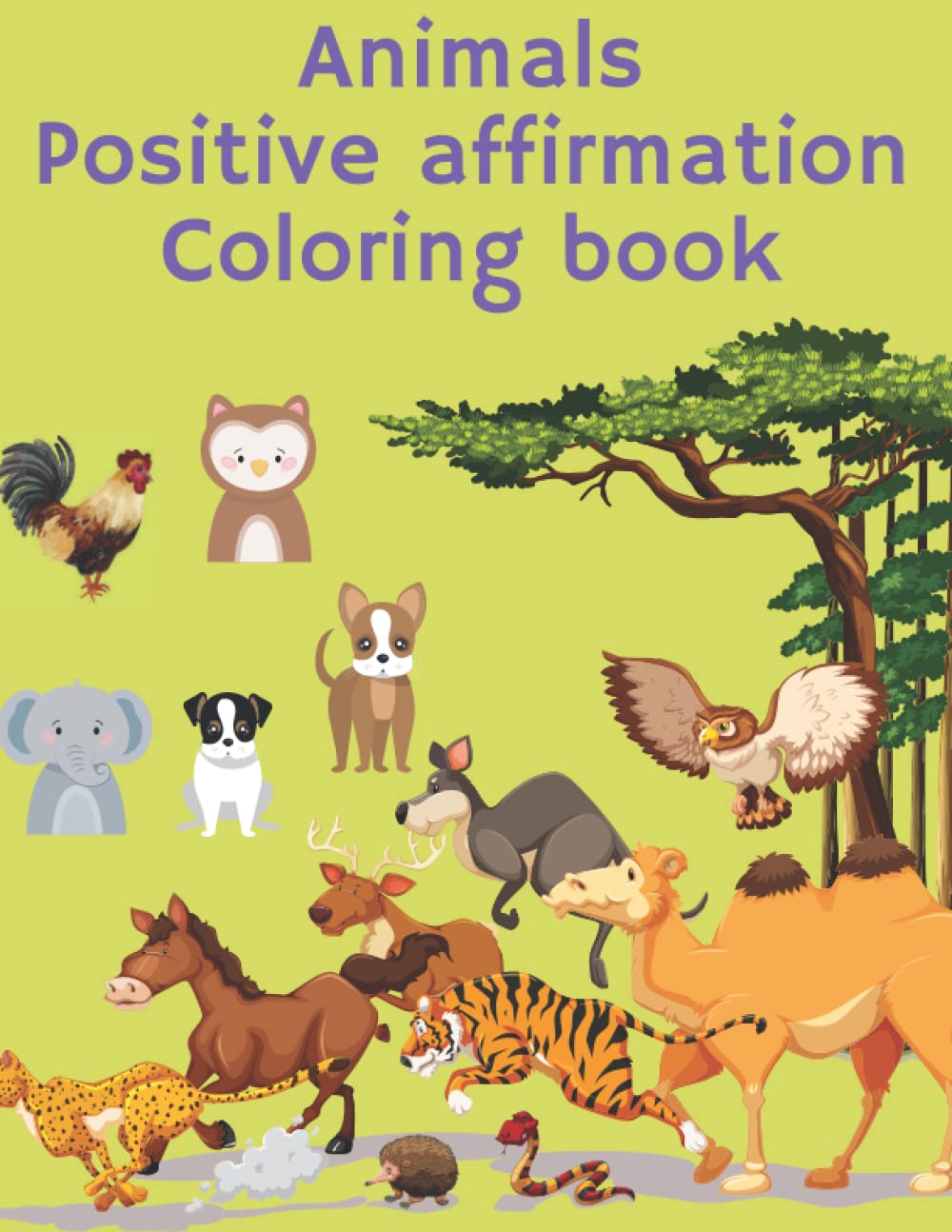 Buy Animals positive affirmations coloring book: Motivational and ...