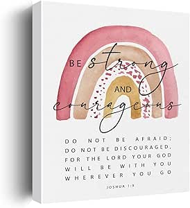 Amazon.com: Motivation Rainbow Bible Verse Canvas Wall Art Farmhouse ...