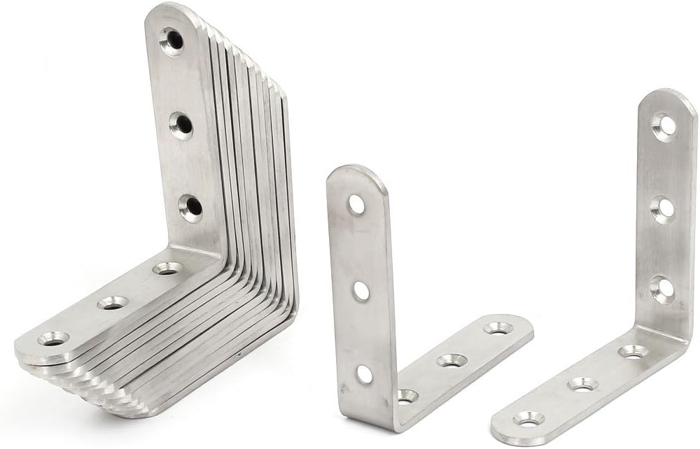 sourcingmap 80mm 3-inch Length Stainless Steel 90 Degree L Shaped Angle ...