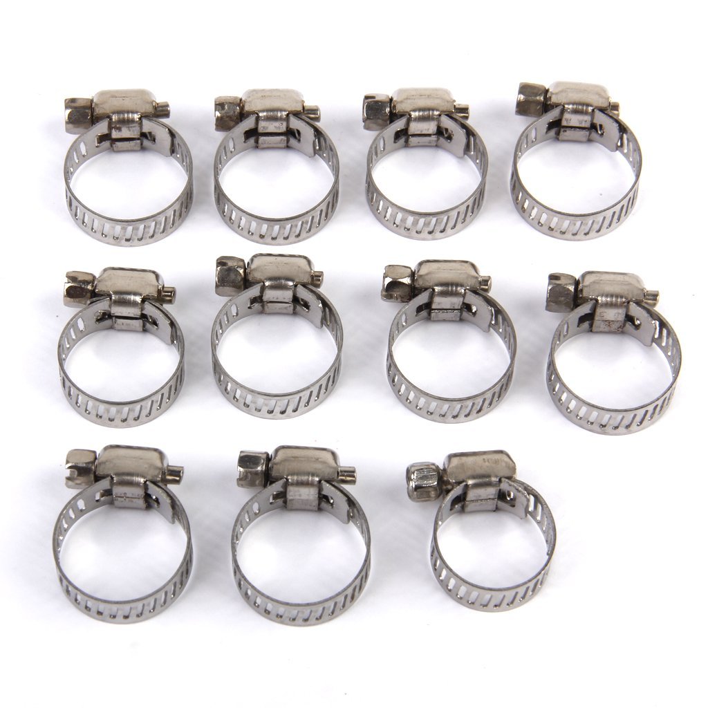 Stainless Steel Adjustable Hose Pipe Clips 13-19mm | Heavy Duty Spring ...