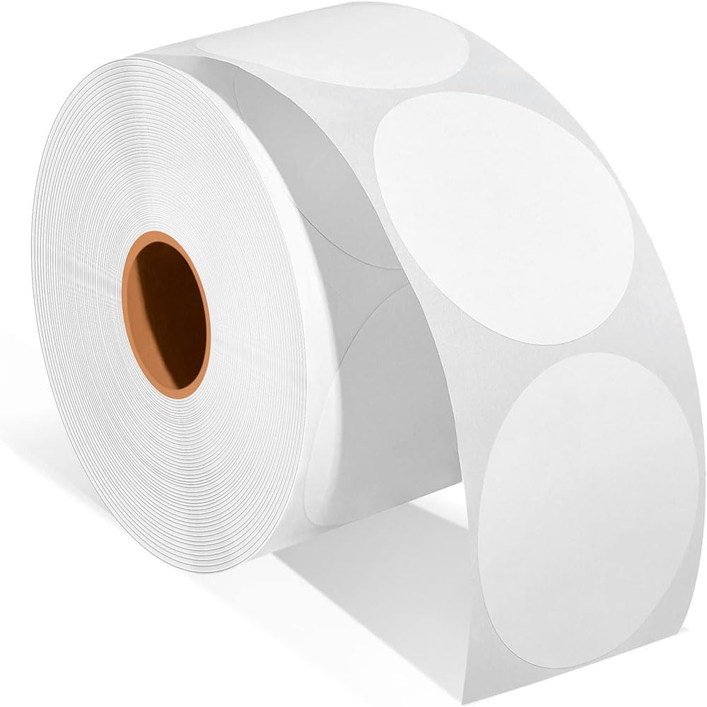 Amazon.com : 2 Inch Circle Thermal Labels, Self-Adhesive Round Thermal ...