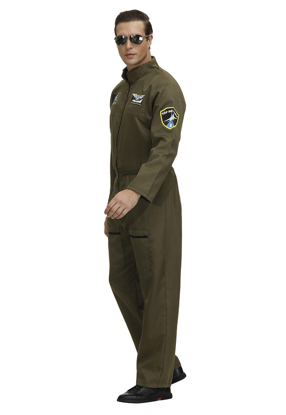 Snapklik.com : Mens Flight Suit Costume Pilot Jumpsuit Air Force ...