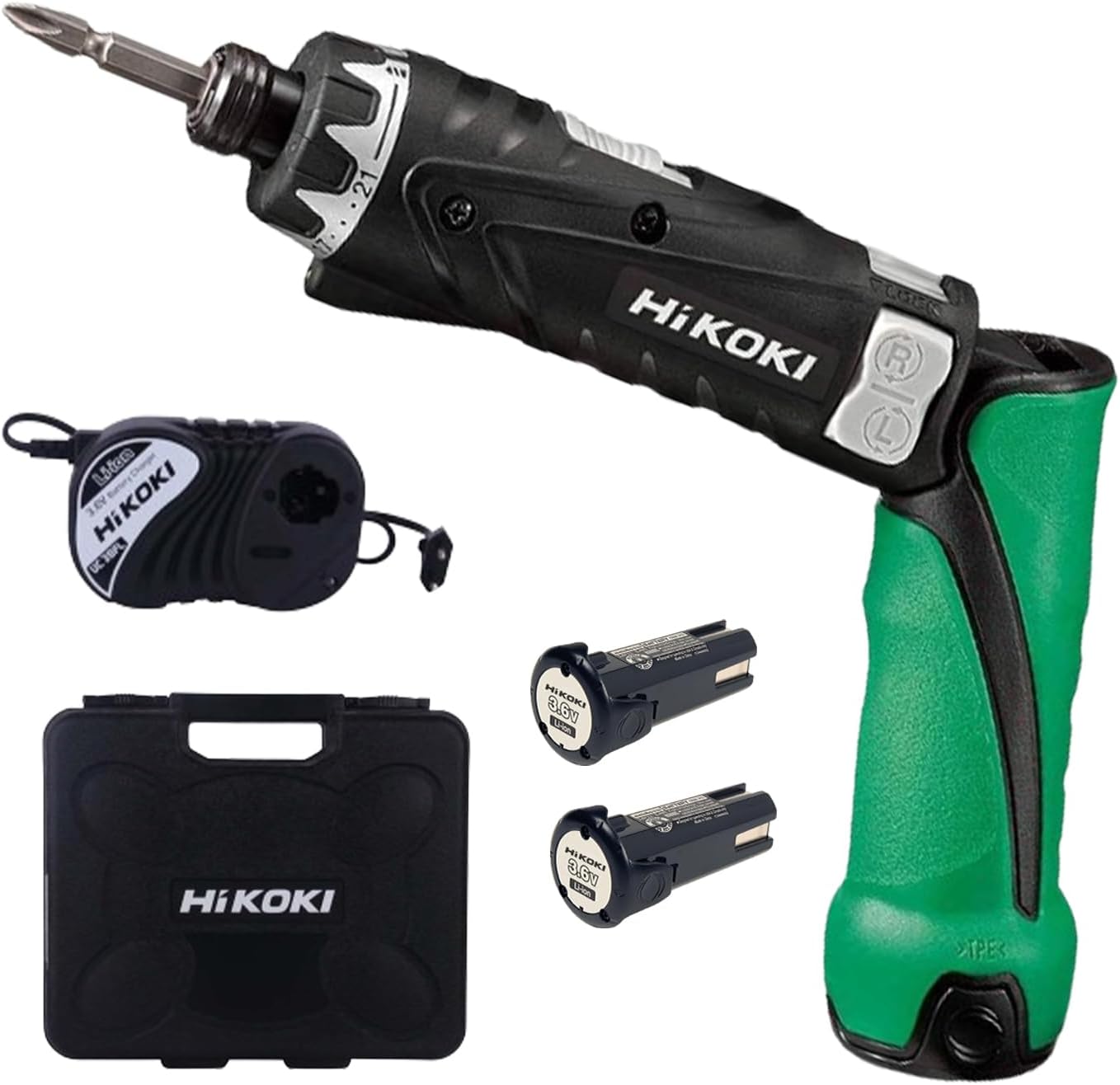 HIKOKI DB10DLSMZ Cordless Driver Drill, 10.8V, 0-400 RPM, 10 Nm, 6.35mm ...