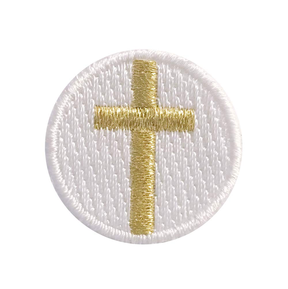 Amazon.com: Gold Cross Patches Iron On 10 Pack 1" Embroidered Christian ...