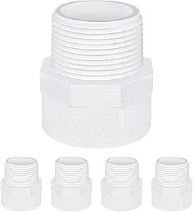 Amazon.com: PVC Male Adapter 1-1/2 Inch (4-Pack), Pipe Fittings (Socket ...