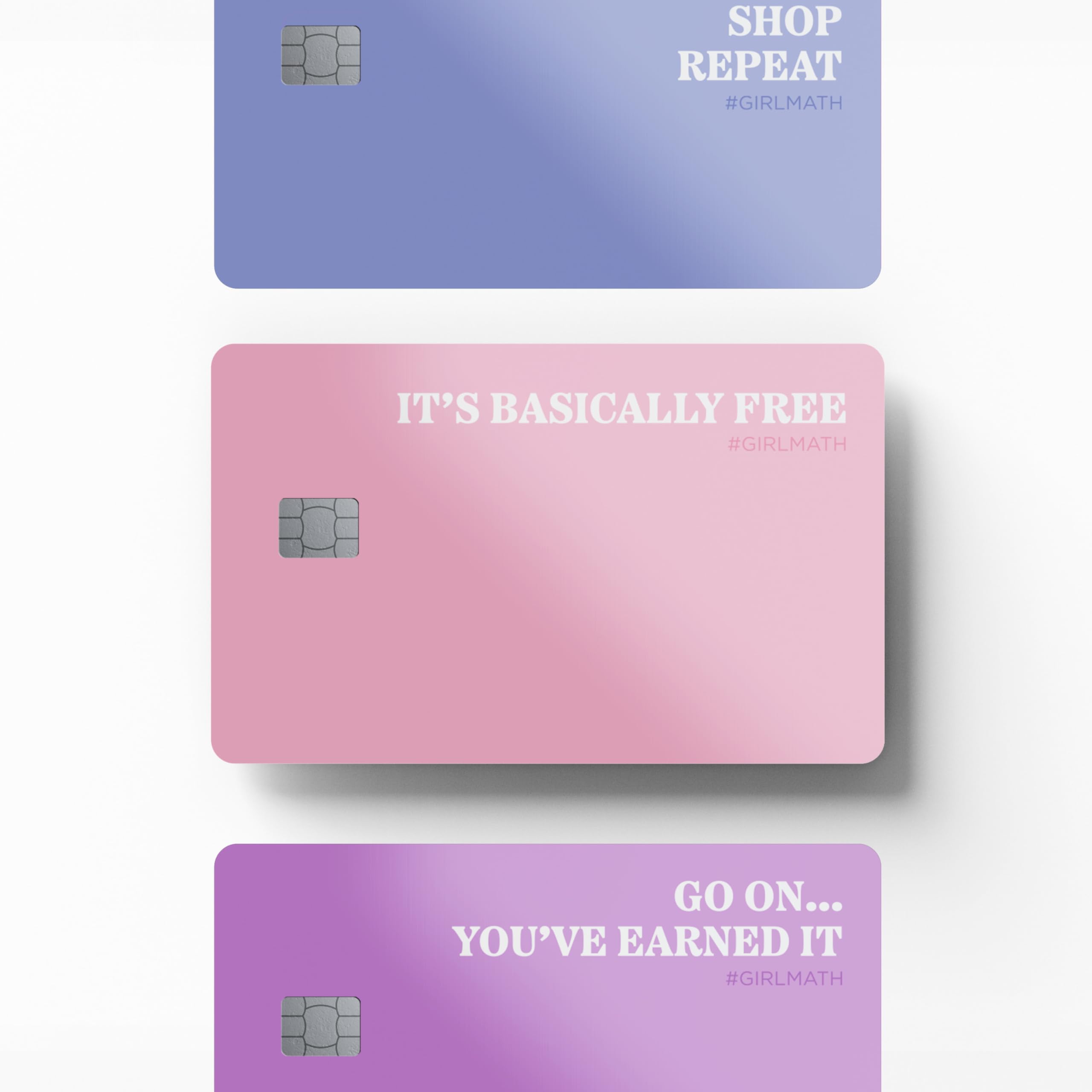Amazon.com: 3 x Girl Math Meme Credit Card Skin in Pink/Mauve/Purple ...
