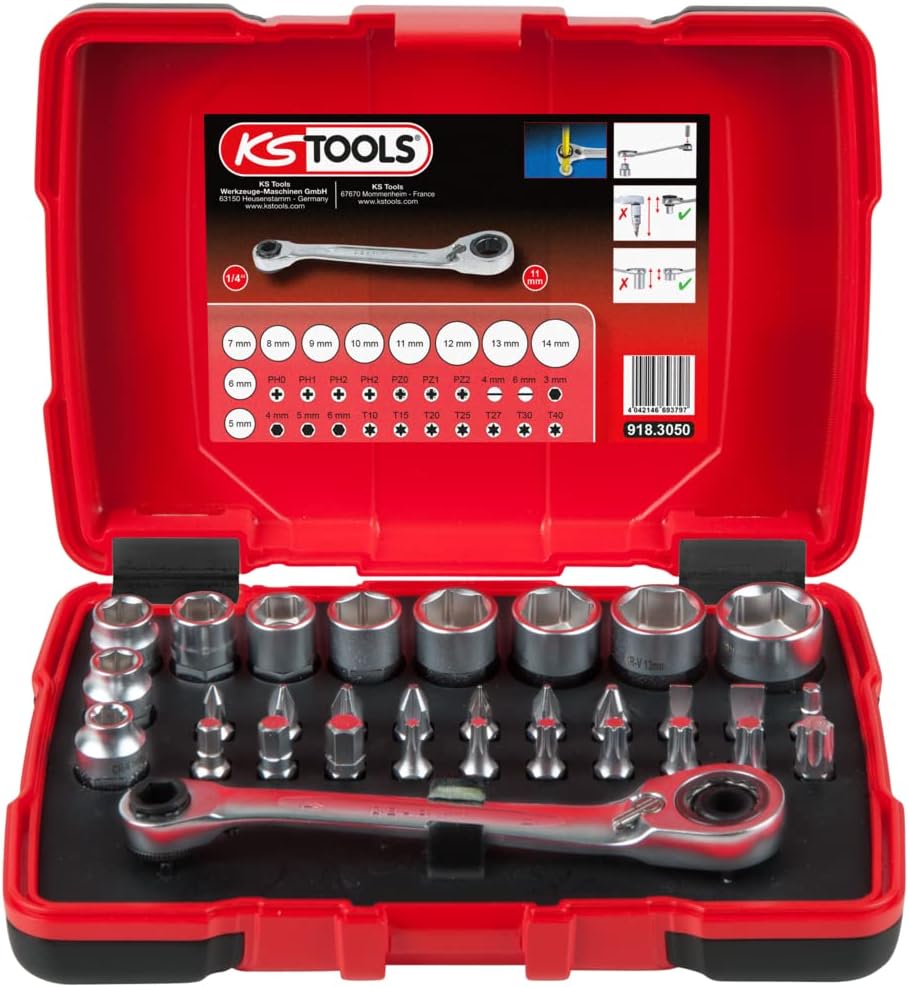 KS Tools - 918.3050 - Coffret de douilles traversantes 1/4 - 5 à 14 mm ...