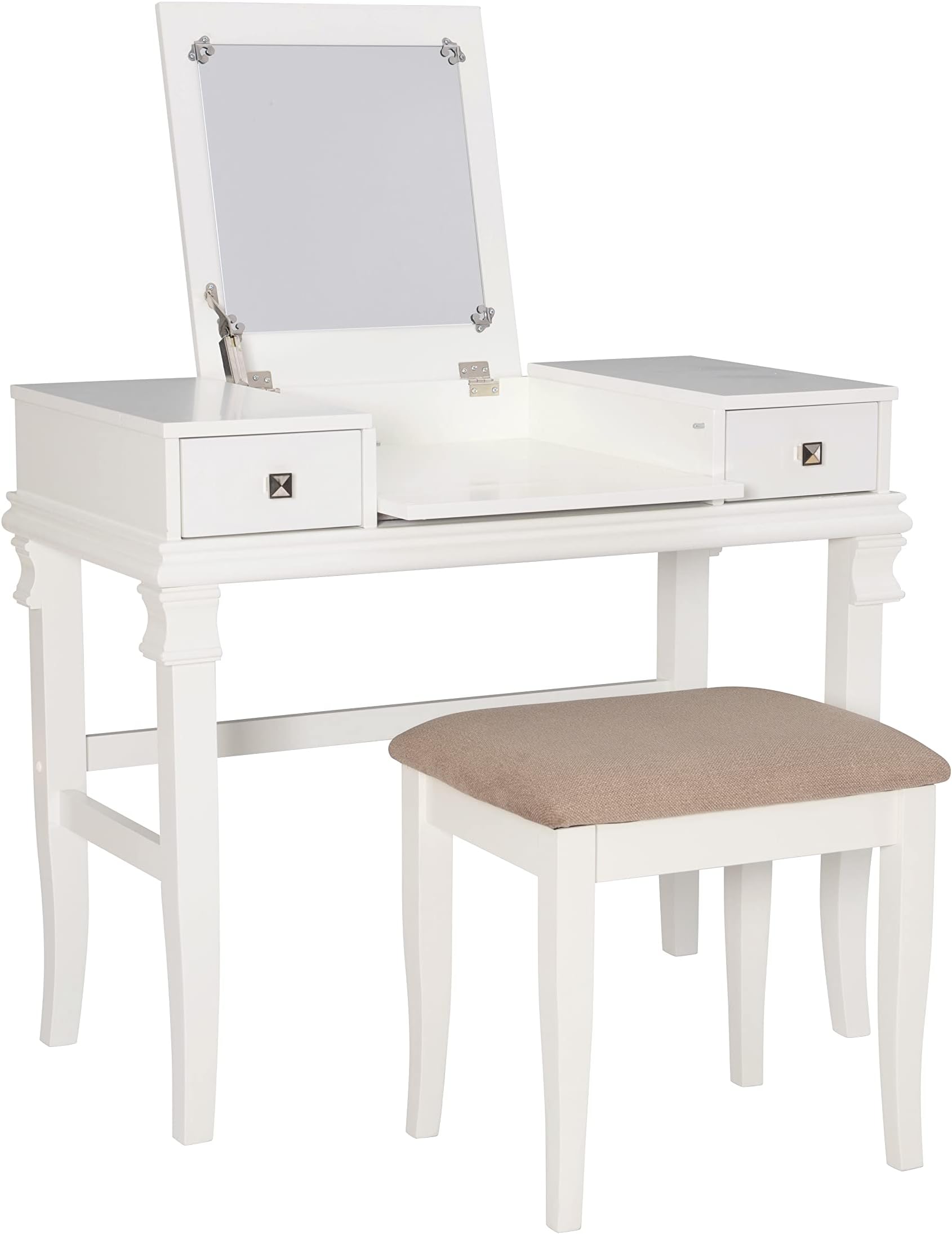 Amazon.com: Linon Cyndi Gray Wash Vanity : Home & Kitchen