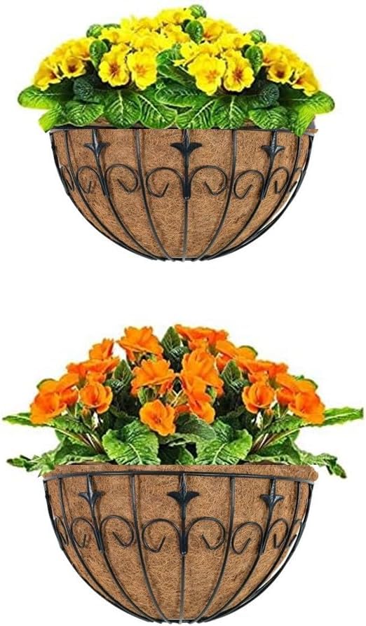 Smart Garden 40cm 16 Inch Saxon Metal Wall Manger Basket Black Planter ...