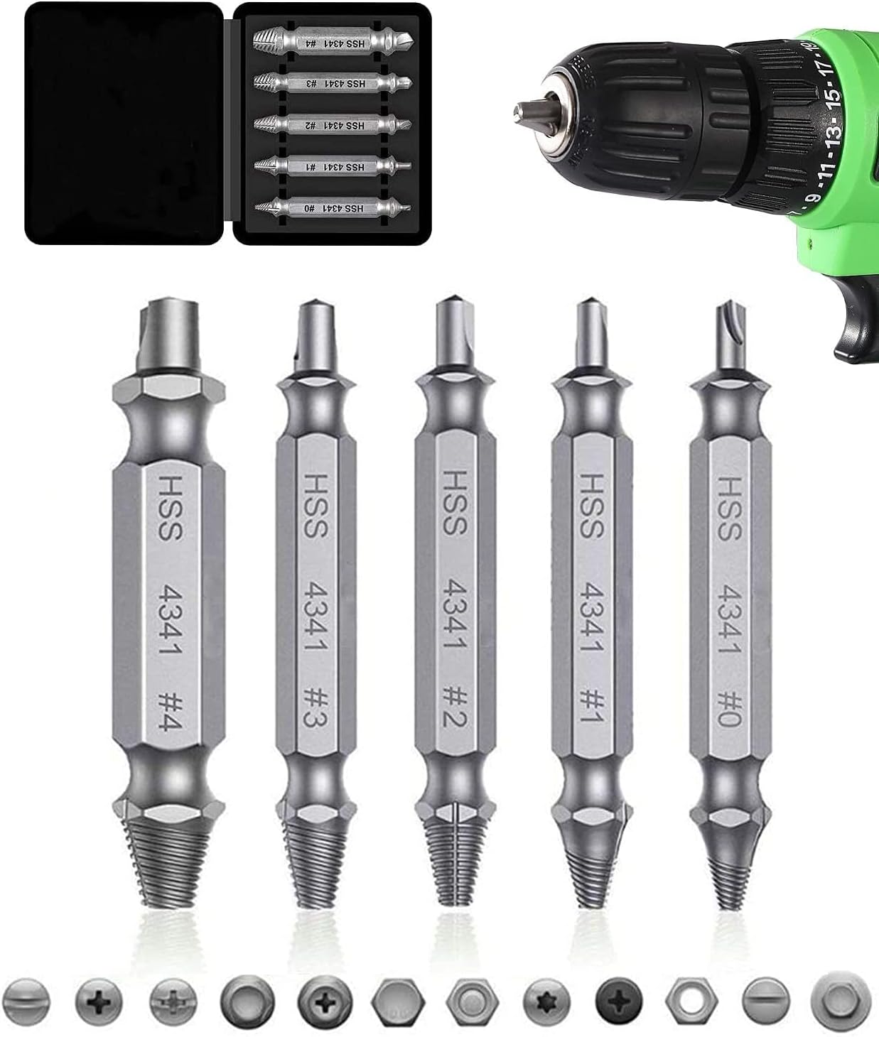 5-Piece Set of HSS Damaged Screw Extractors – Philippines | Ubuy