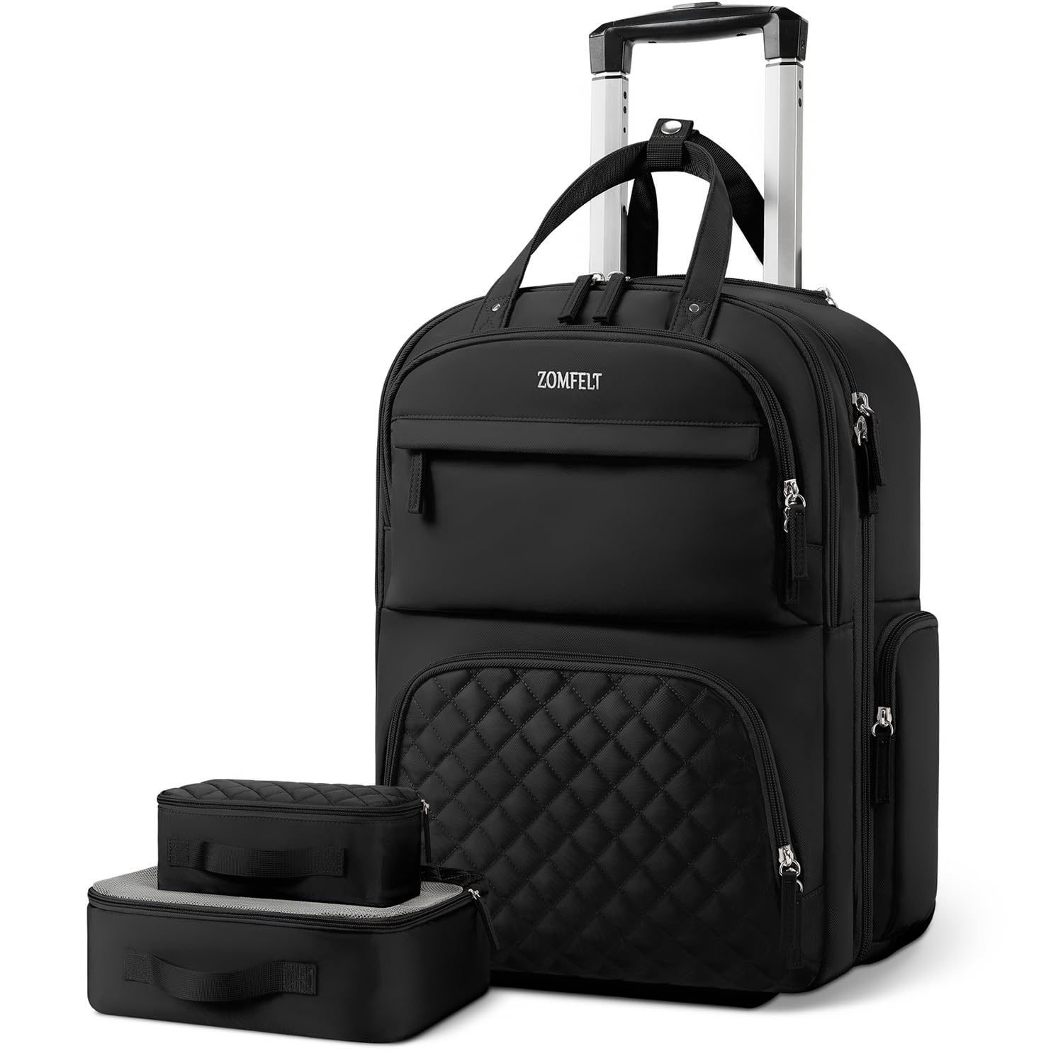 Buy ZOMFELTCarry On Suitcase with Wheels, 17 Inch Water Resistant ...