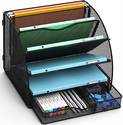Amazon.com: Neudeco Desk File Document Letter Tray with Extra Drawer ...
