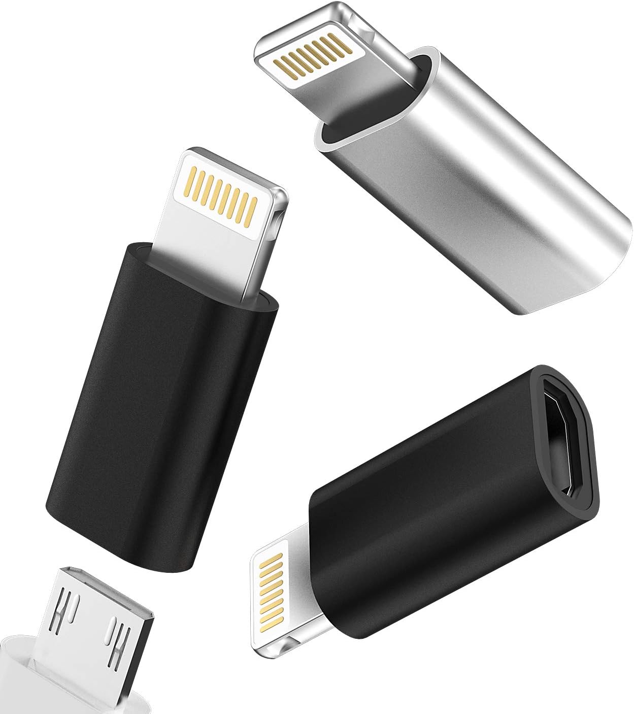 Amazon.com: 3Pack,Compatible for Lightning Female to Micro USB Male ...