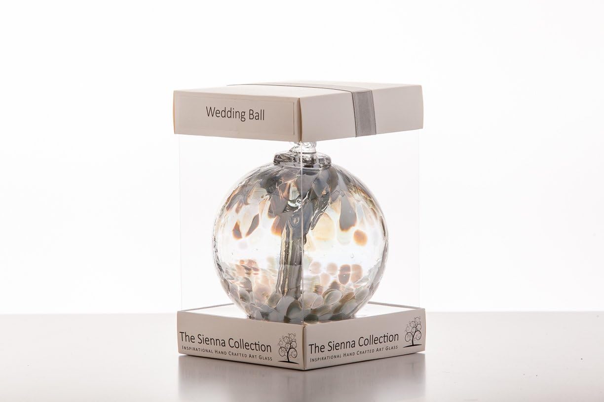 Wedding Gift Spirit Ball, 10cm, Silver with glass strands inside, gift ...