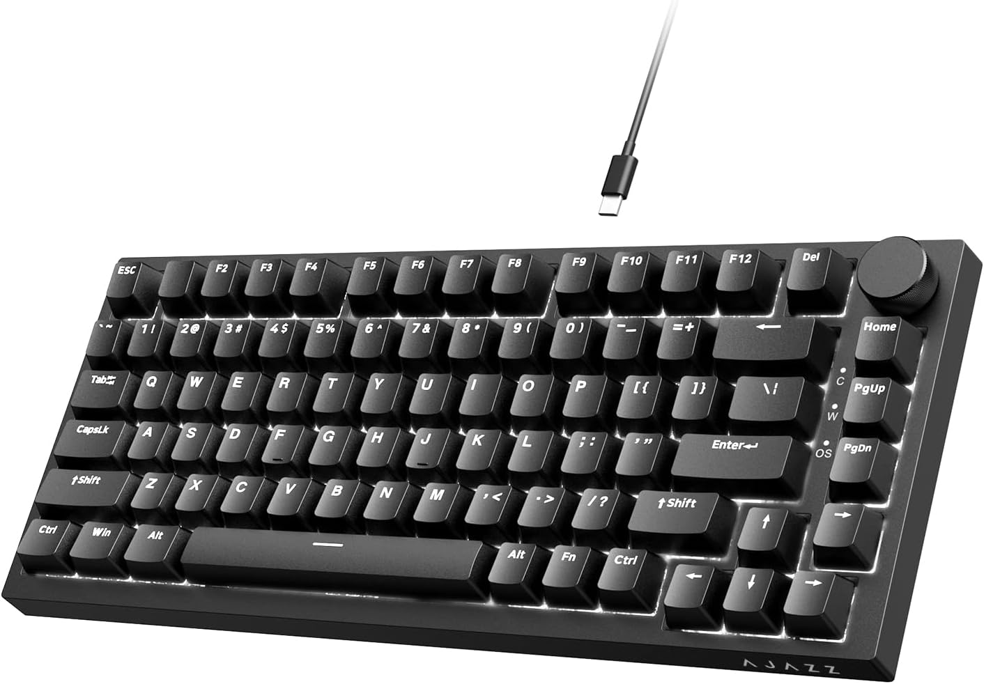 AJAZZ AK820 75% TKL Wired Mechanical Keyboard,Hot-Swappable Red Switch ...