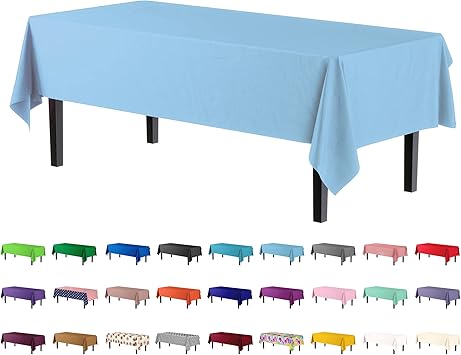 Amazon.com: Exquisite 6-Pack Premium Plastic Tablecloth 54in. x 108in ...
