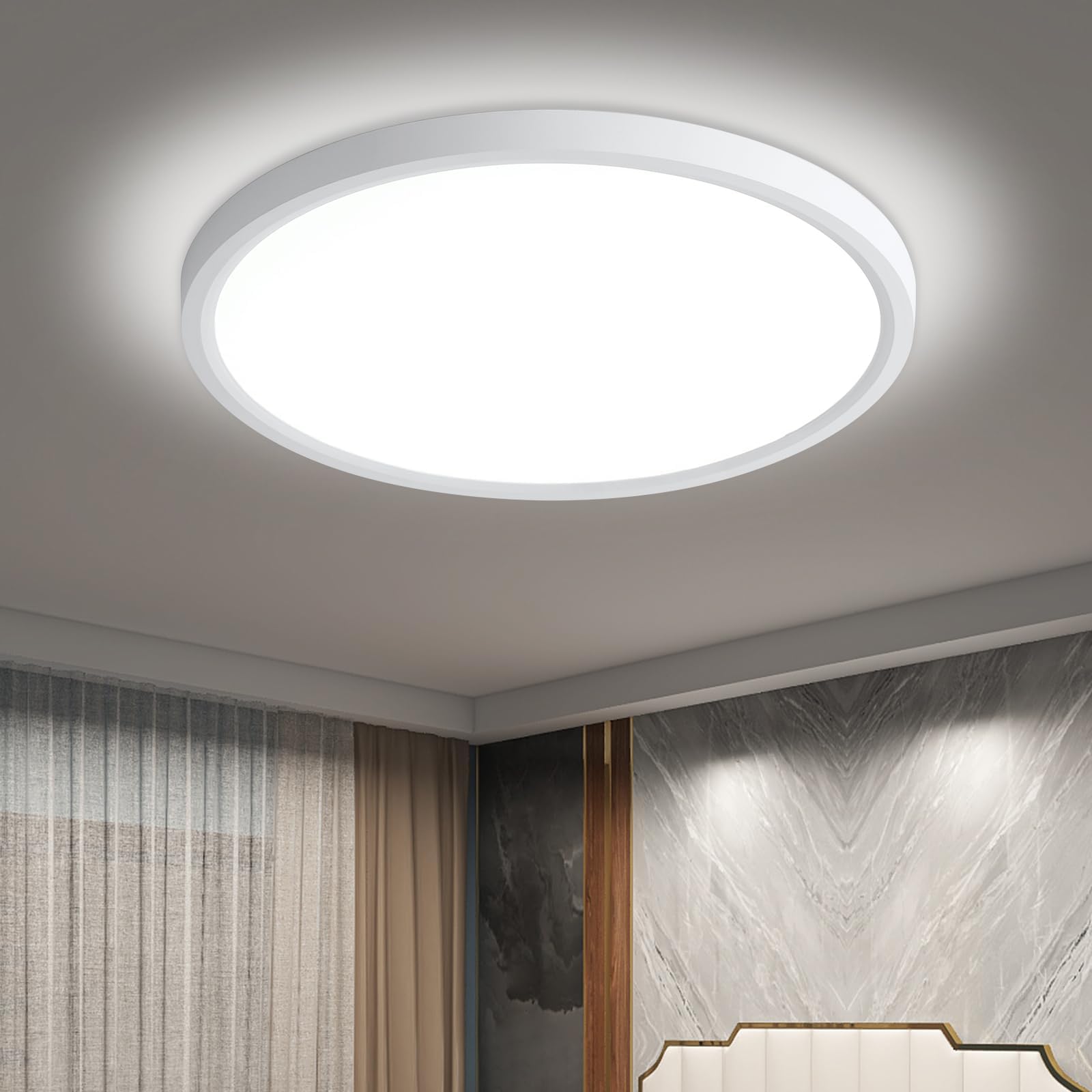 Afaoel 12 "LED Ceiling Light 24W Color Temperature 5000K, Flat Circular ...