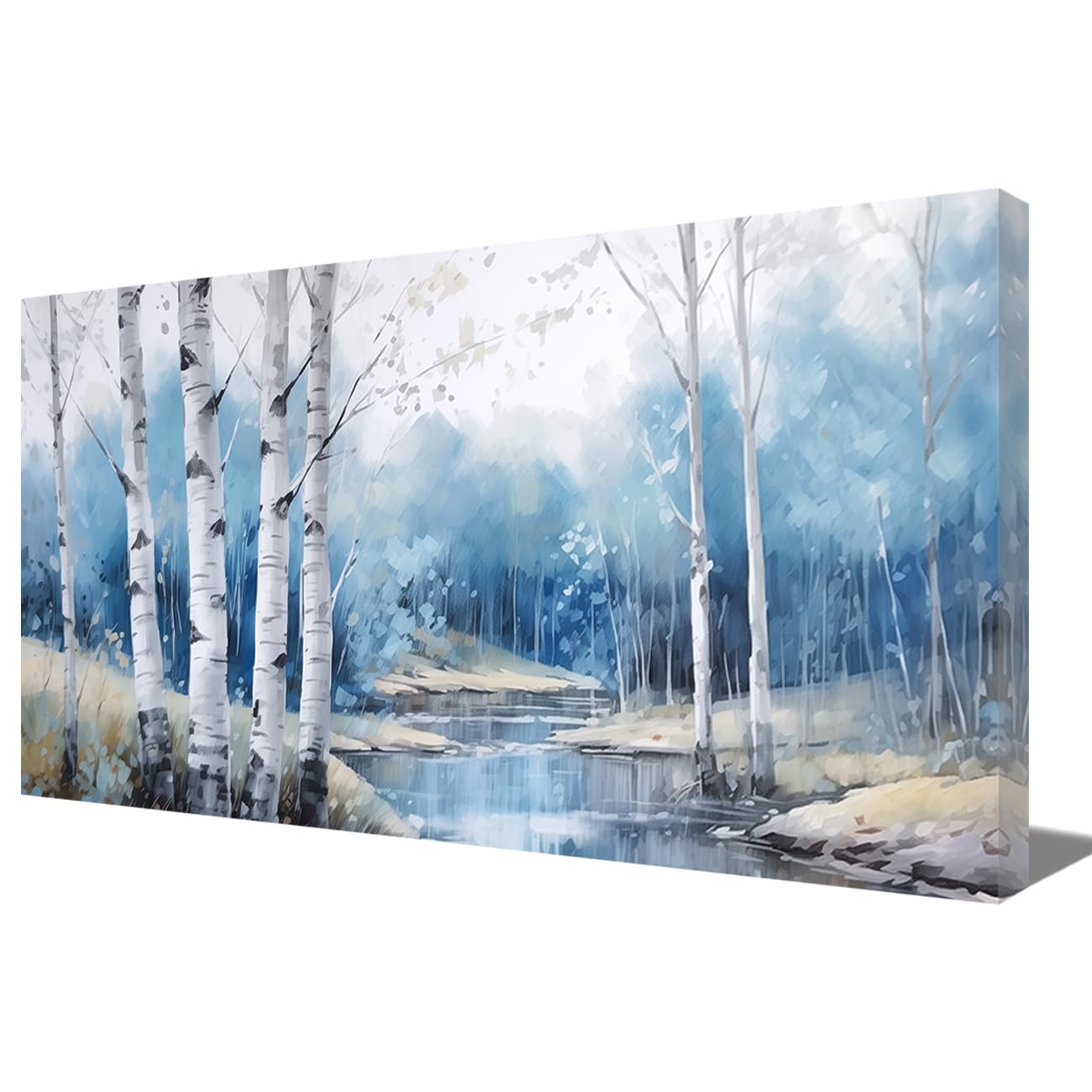 Amazon.com: ZQQART Birch Tree Canvas Prints Wall Art Large Blue Birch ...