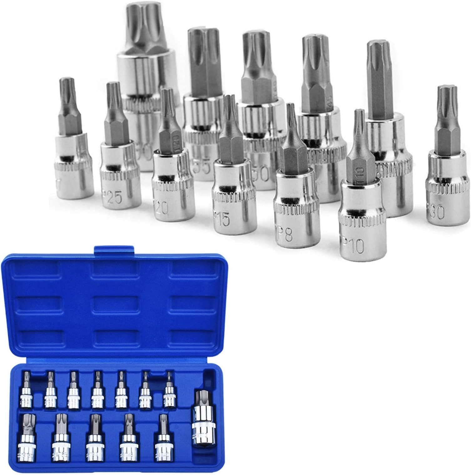 LEXIVON Torx Bit Socket Set, Premium S2 Alloy Steel | 13-Piece Star T8 ...