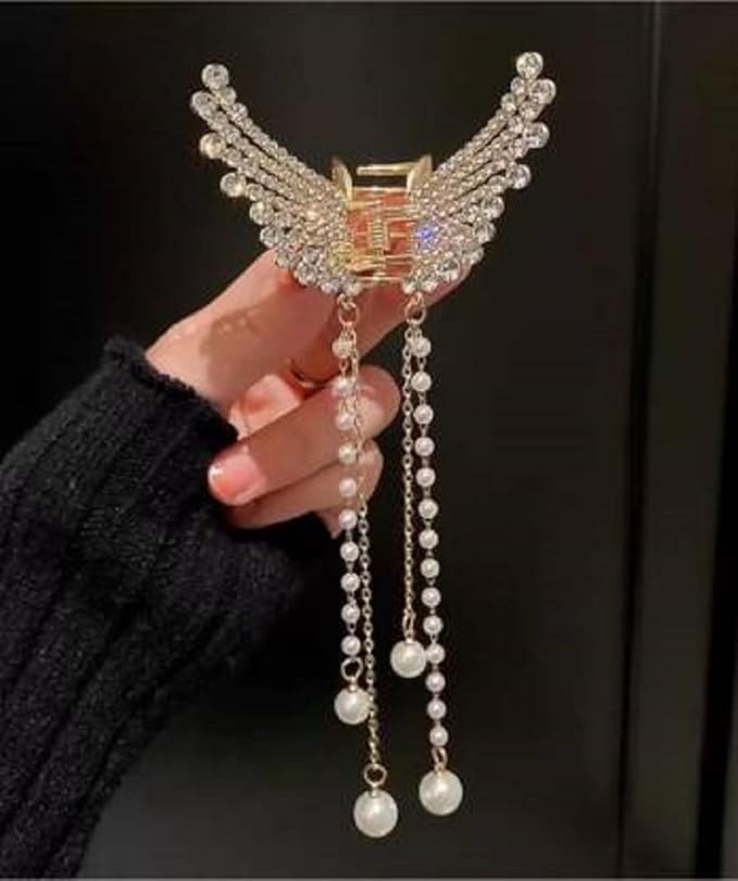 Abrish Pearl Hair Accessories Butterfly Hair Clips | Wedding Claw ...