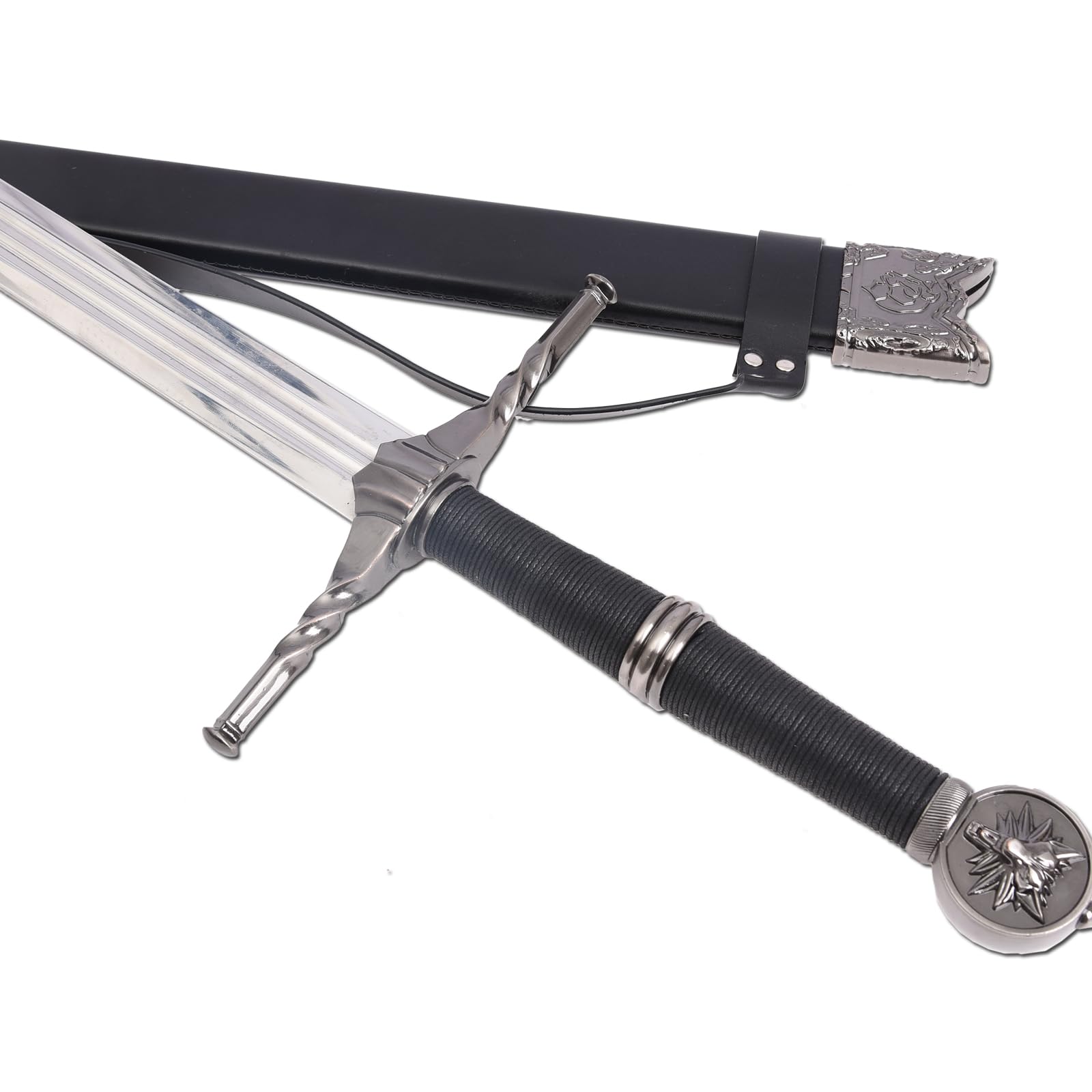 Snapklik.com : Medieval White Wolf Silver Steel Sword Metal Two Handed ...