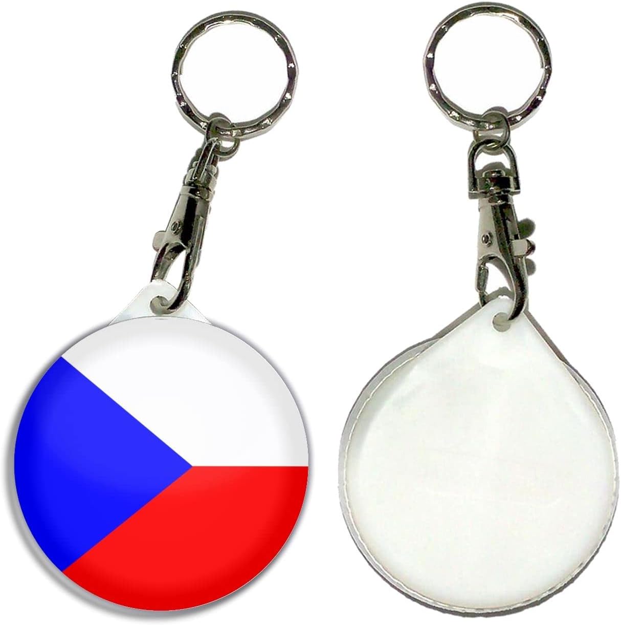 Czech Republic Flag - 55mm Button Badge Key Ring at Amazon Men’s ...