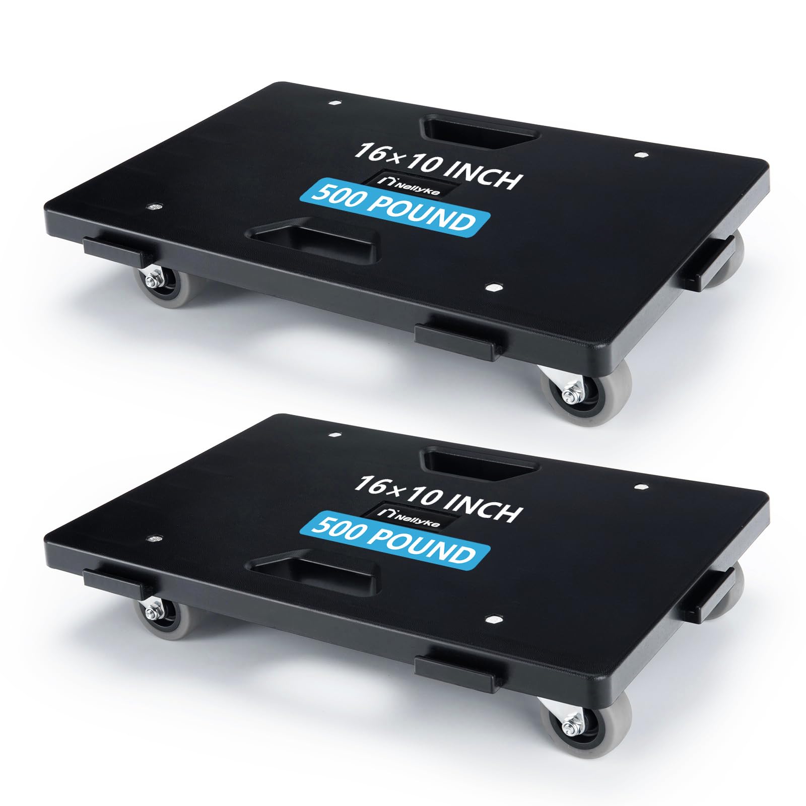 Nellyke Furniture Dolly, 2 Pack Dollies with Wheels,16'' X10'' Small Flat Dolly with 500LBS ...