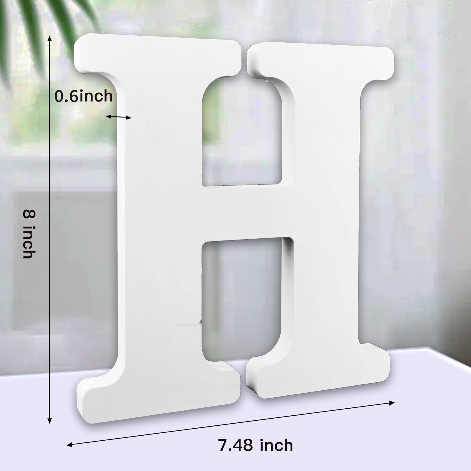 Snapklik.com : AOCEAN 8 Inch White Wood Letters, Unfinished Wooden ...