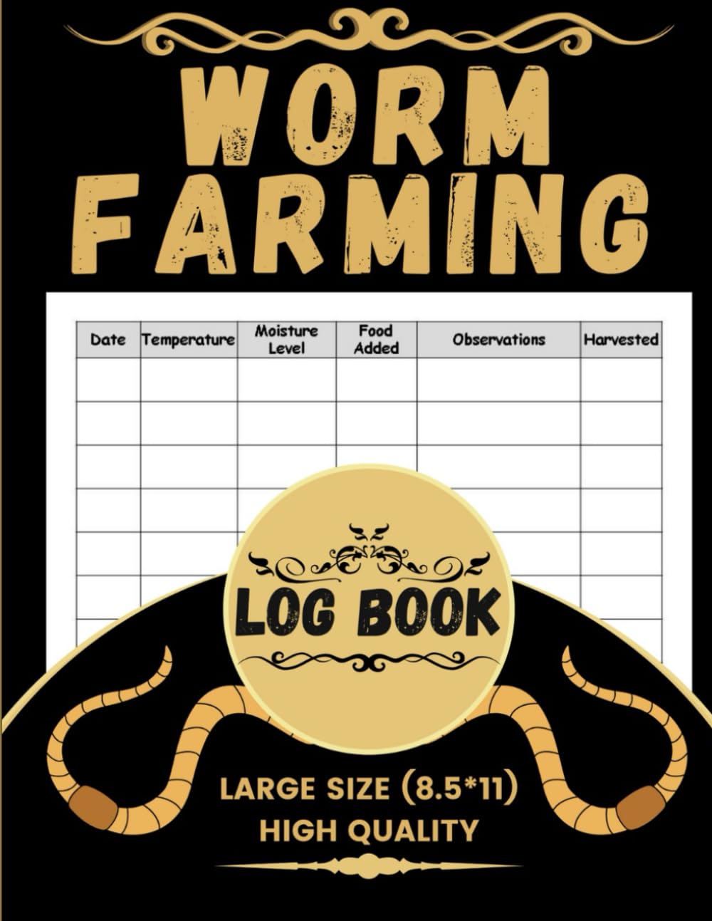 Worm Farming Log Book: Track and Record Breeding Worm .: Book, Wafaa.wz ...