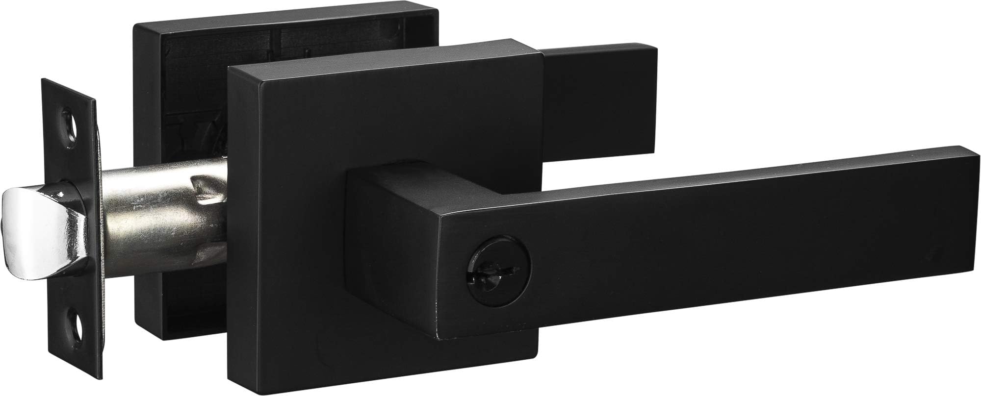 Berlin Modisch Entry Lever Door Handle Lock and Key Slim Square Locking ...