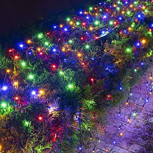 240 LED Net Lights, 34 Colors Changing Christmas Net Lights Outdoor ...