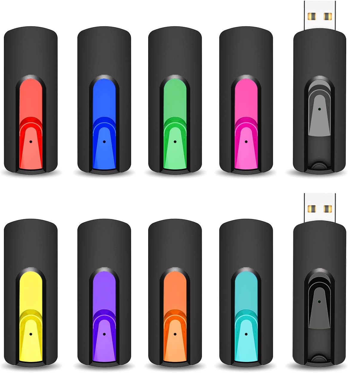 10 Pack 16GB USB Flash Drives in 5 Random Colors USB 2.0 Wholesale Lot ...