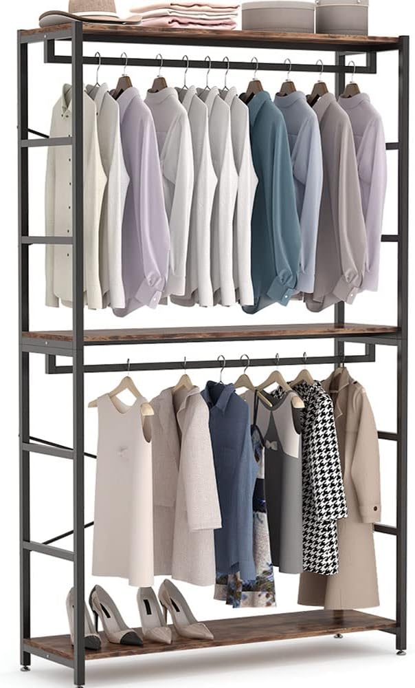 Tribesigns Heavy Duty Clothes Rack, Double Clothes Rail, 220 * 120 CM ...