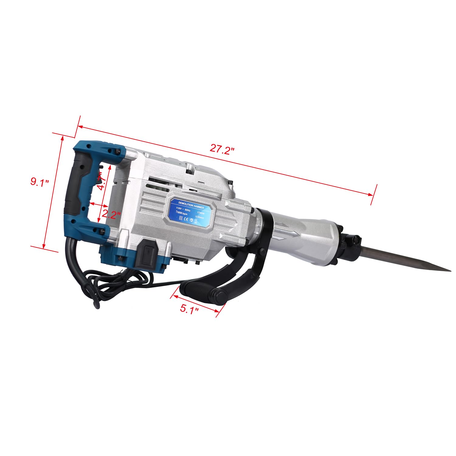 Snapklik.com : Demolition Jack Hammer, MAX 1700W Jack Hammer Concrete ...