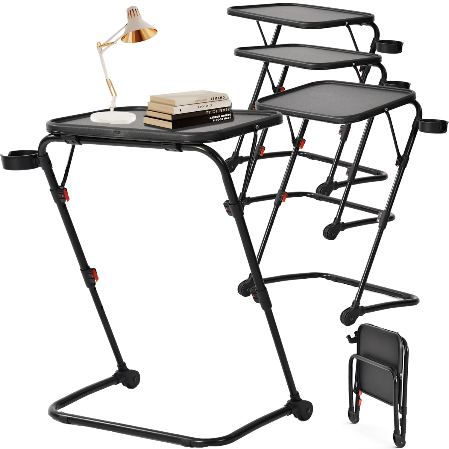 Snapklik.com : FurnitureR Adjustable Folding TV Tray Tables, Foldable ...