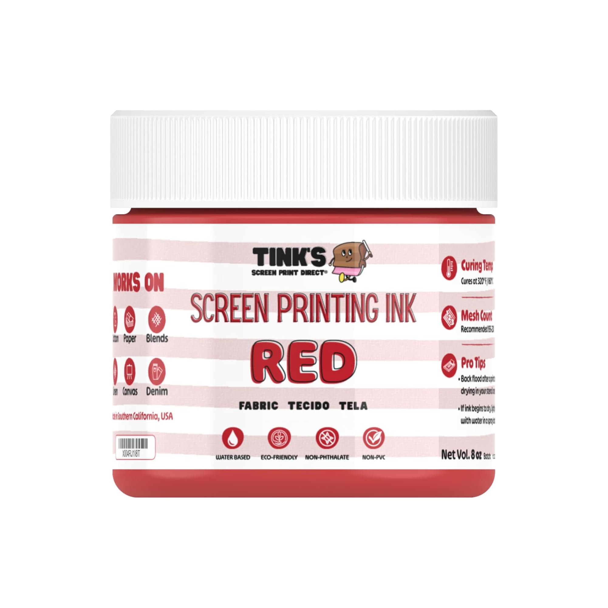 Snapklik.com : Tinks Screen Printing Ink Red 8oz.Water Based Screen ...