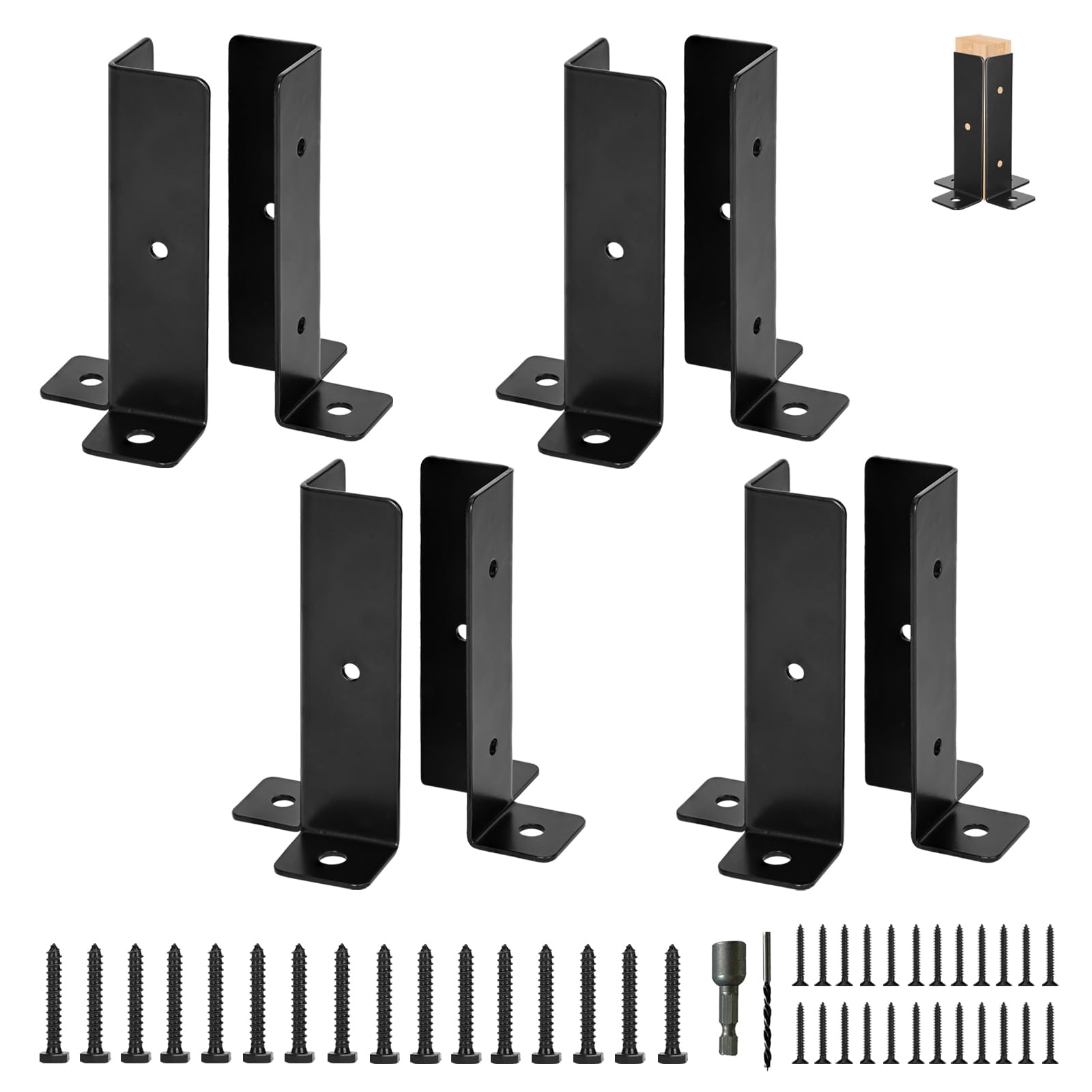 Snapklik.com : 8PCS Deck Post Anchor Base Bracket, Wood Fence Pergola ...