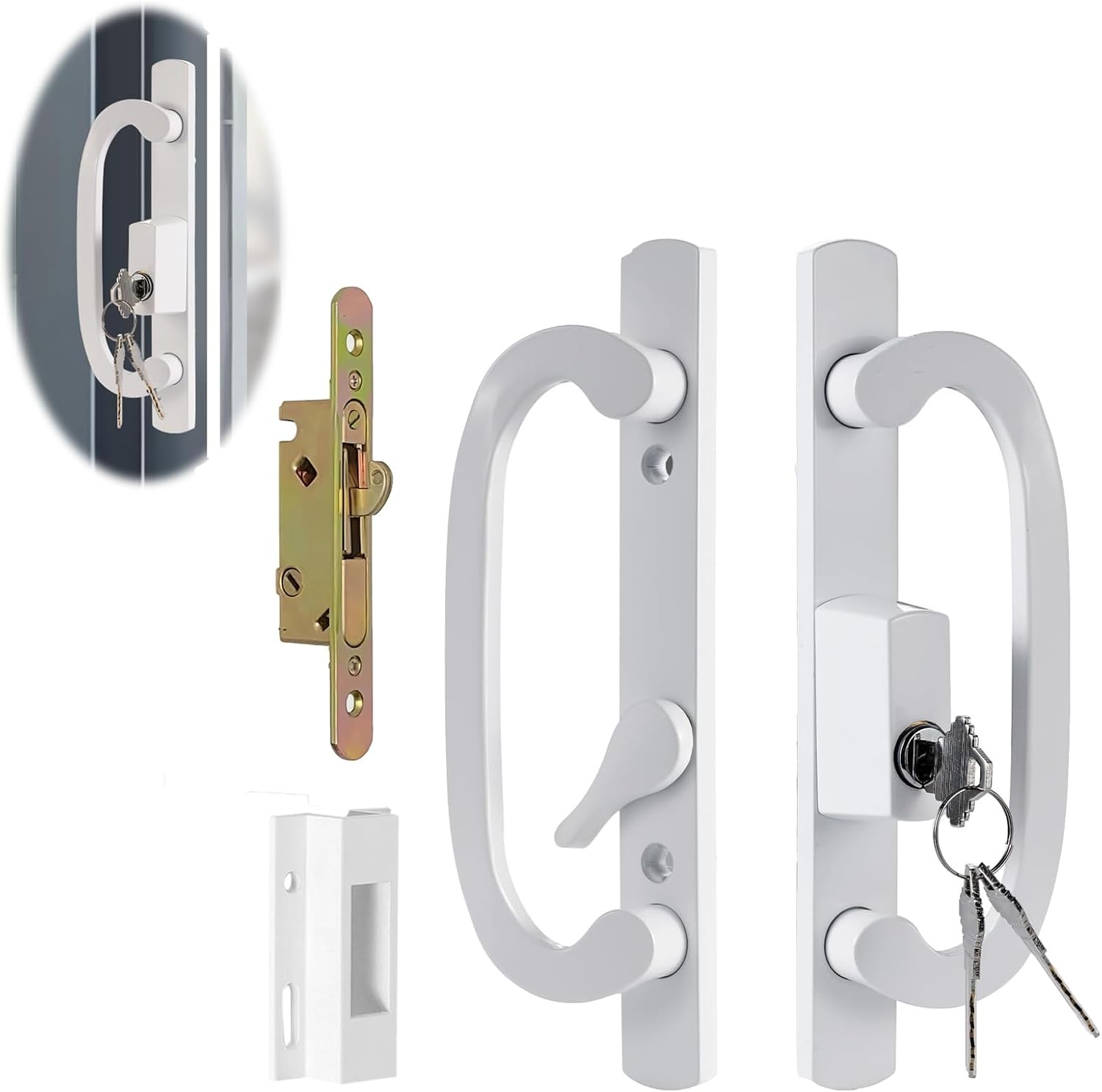 Offset Center 3-Keys Keyed Sliding Door Handle With Mortise Lock And ...