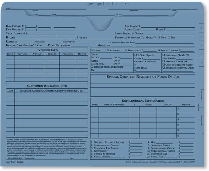 Amazon.com : EasyTrac Reinforced Repair Job Jackets (50, Blue) : Office ...