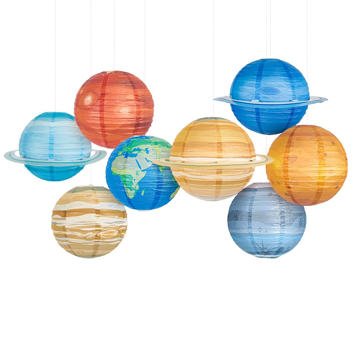 Amazon.com: JIEFULL 8 Pcs Solar System Planet Paper Lanterns, 12 Inches ...