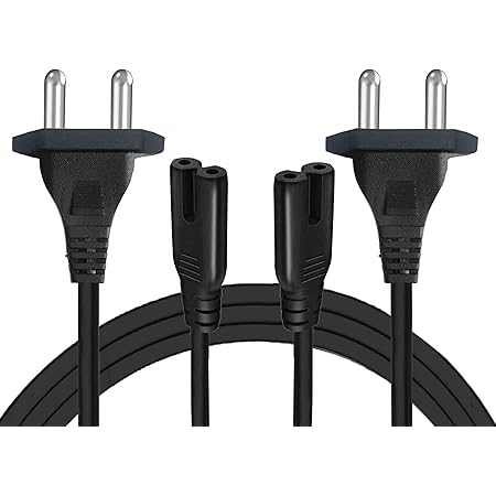 Windup 2 Pin AC Power Cord, 2 Prong AC Wall Plug 2-Slot Power Cable for ...